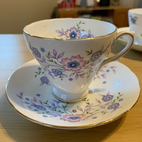 Avon | Dining | Vintage Avon Blue Blossoms Cup And Saucer Set 974 Fine ...